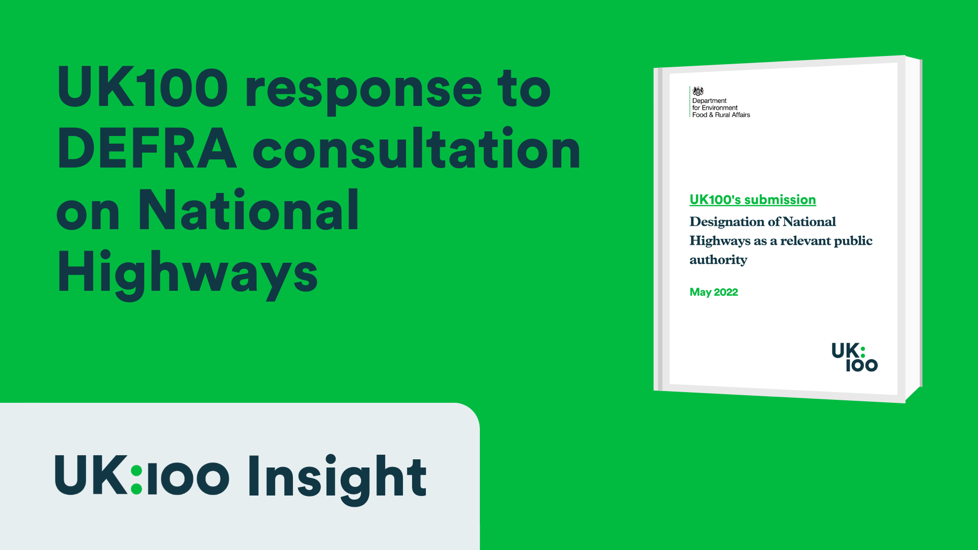UK100 Response to National Highways Consultation | UK100